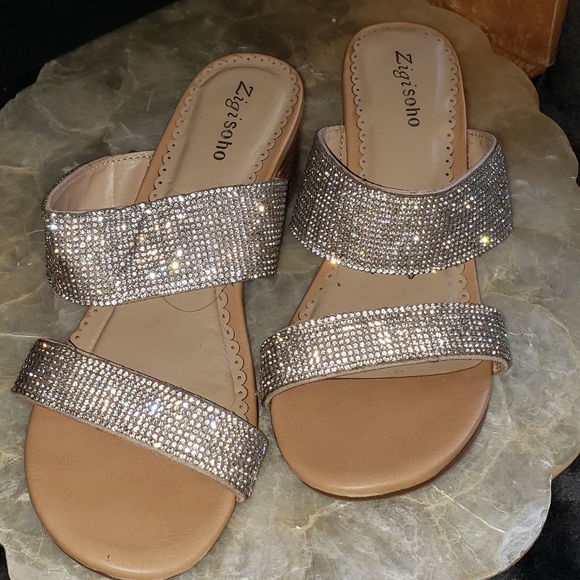 Zigi Soho | Shoes | Zigi Soho Ceeley Champagne Gem Sandals | Poshmark